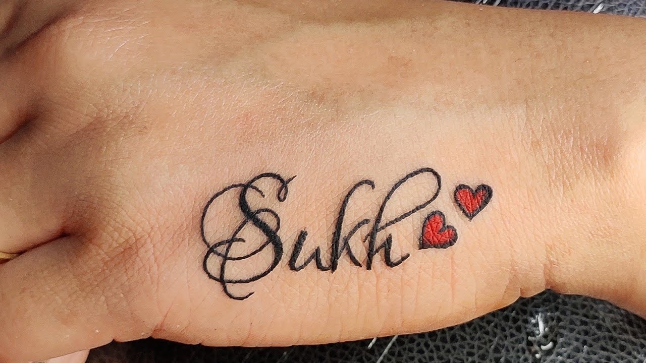 Sukh Name Tattoo | Time Lapse | Husband Name Tattoo - YouTube