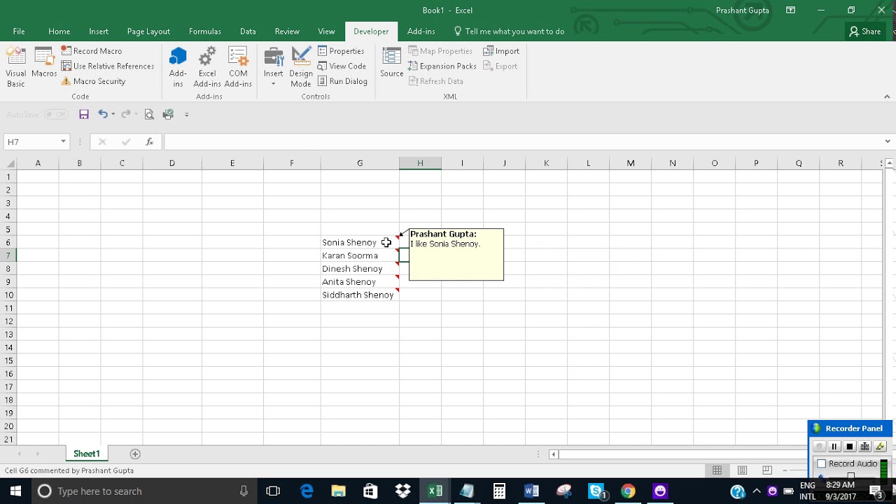 Count number of characters in comments in Excel - YouTube