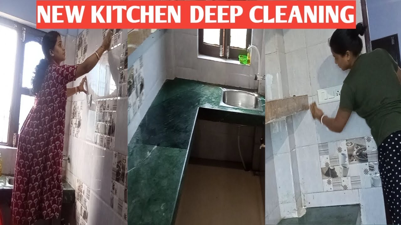 Deep cleaning of my new kitchen/ clean with me/Being housewifery 🏠 ...