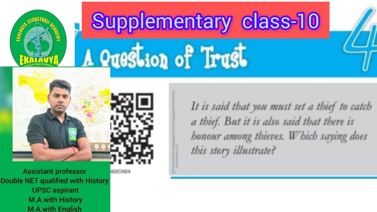 supplementary class -10 lesson - 4 A Question of Trust( part -1) - YouTube
