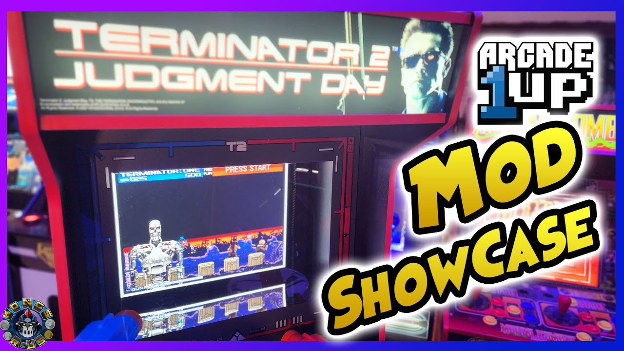 Arcade1Up Terminator 2 Mod Quick Showcase | Recessed Monitor, Lit Coin ...