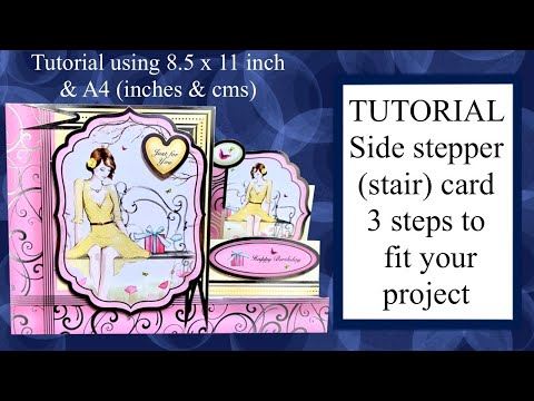 How-to Tutorial make a side stepper card A4 or 8.5 x 11 inch sized to ...