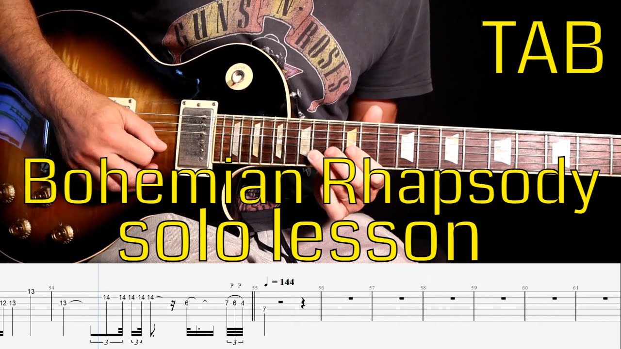 Queen – Bohemian Rhapsody solo lesson with tabs - YouTube