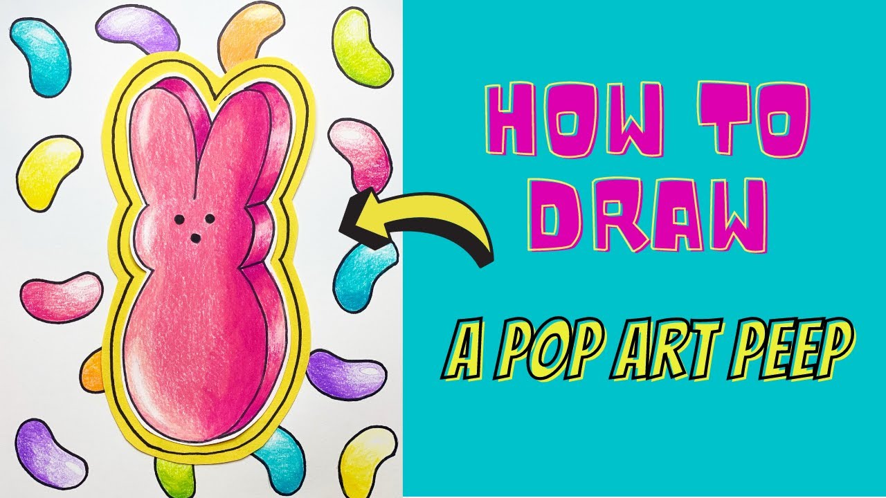 How to draw a 3D POP Art Bunny Peep - YouTube
