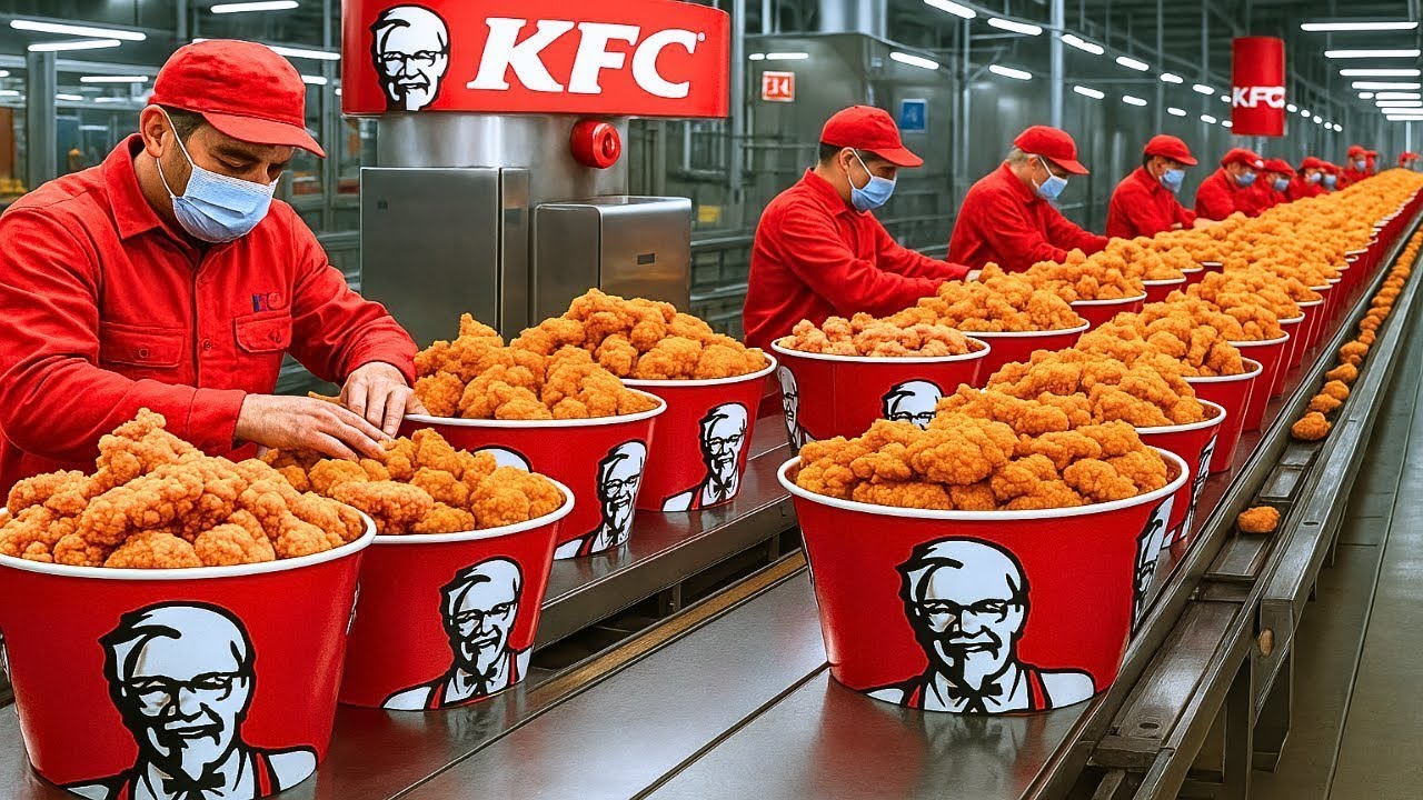 How KFC Chicken Is Made in Factories 🍗 Full Step by Step Process ...