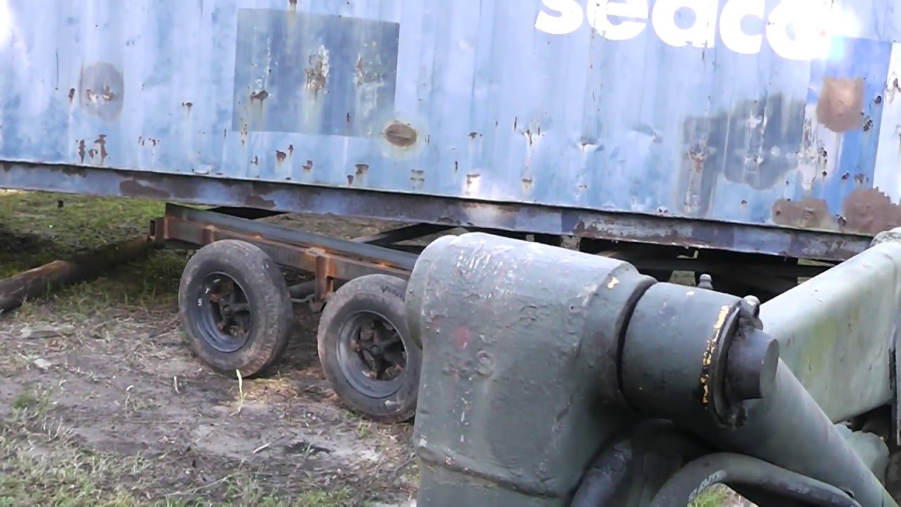 Homemade Trailer Survives 7200 Pound Shipping Container falling on it ...