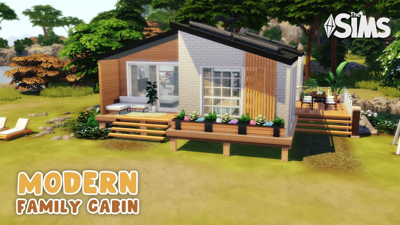 Modern Family Cabin 🌳| The Sims 4 | Speed Build | No CC - YouTube