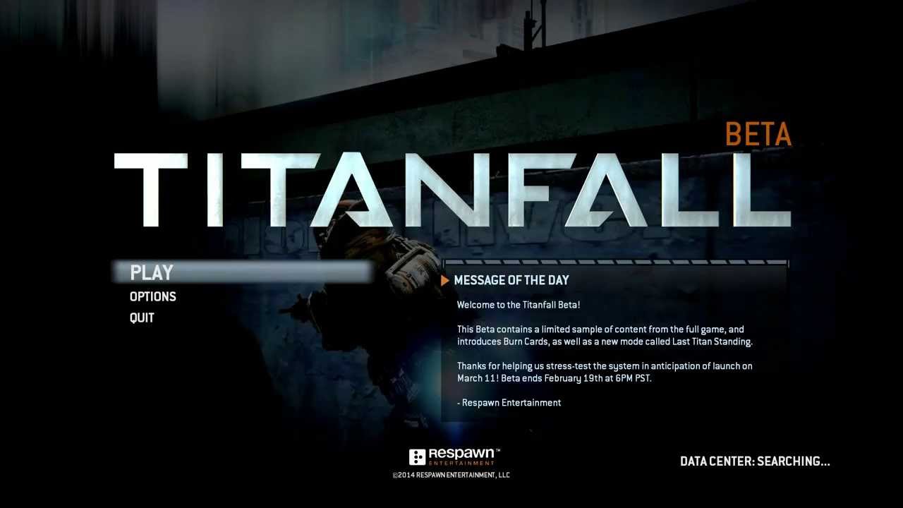 Titanfall BETA Original Main Menu - YouTube