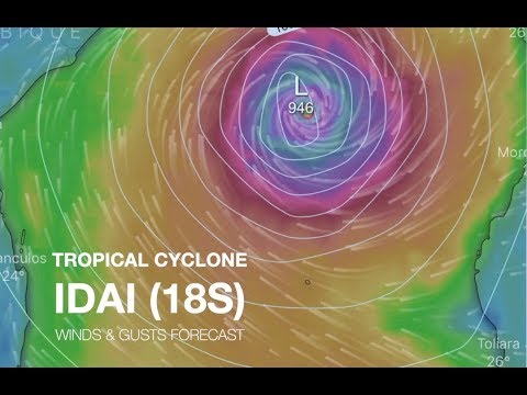 Tropical Cyclone Idai: Winds & gusts forecast (local time) - YouTube