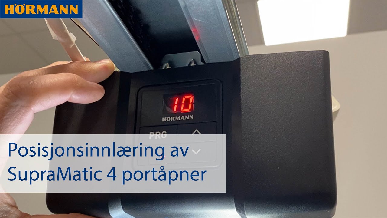 Posisjonsinnlæring av SupraMatic 4 portåpner fra Hörmann - YouTube