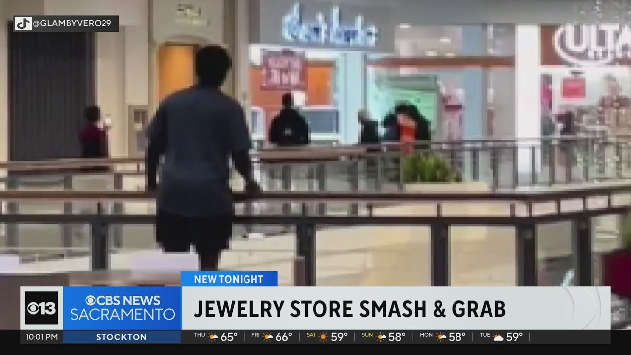 Video captures jewelry store smash-and-grab in Fairfield - YouTube