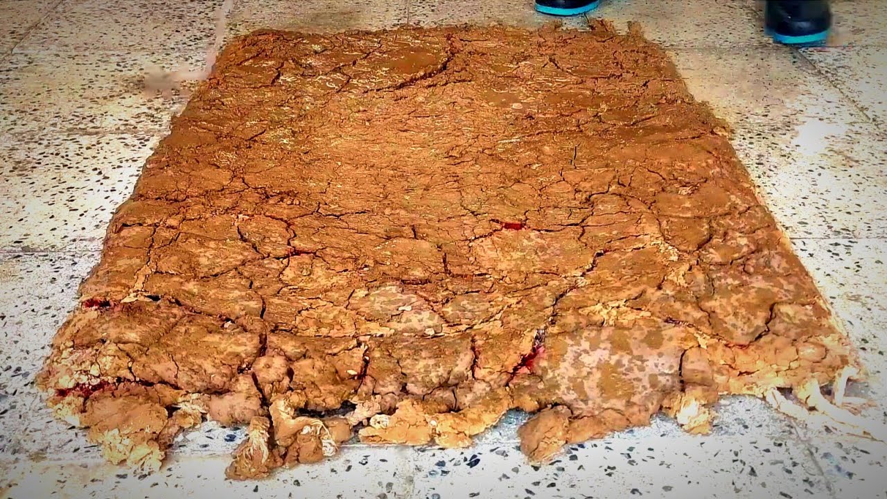 The dirtiest carpet in the world with 100 kilos of mud stuck on it|time ...