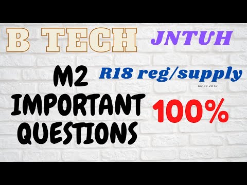M2 important questions for b tech 1st year jntuh //Btech//jntuh r18 reg ...