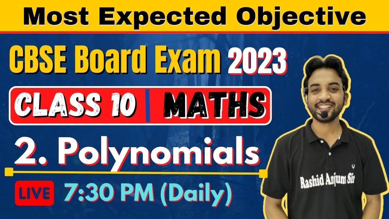 Most Expected Questions | Polynomials | Objective | Class 10 | Chapter ...