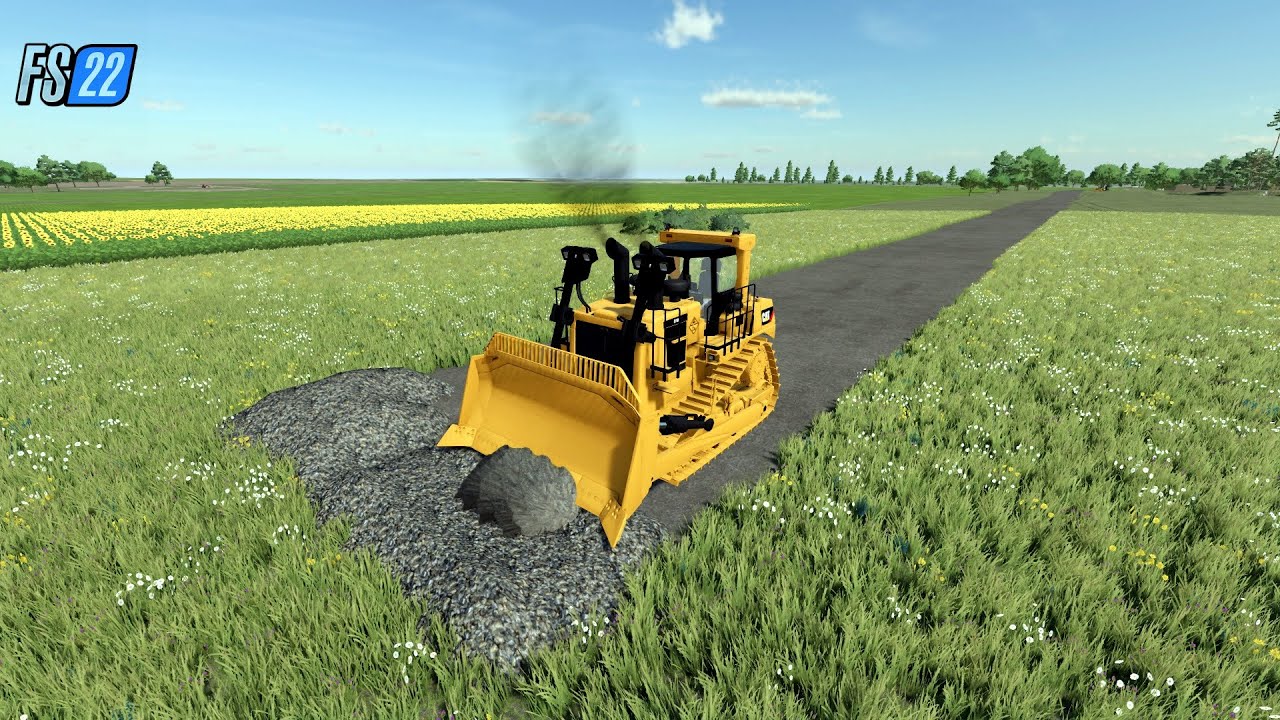 Road Building with the Caterpillar D10 Bull Dozer | Farming Simulator ...