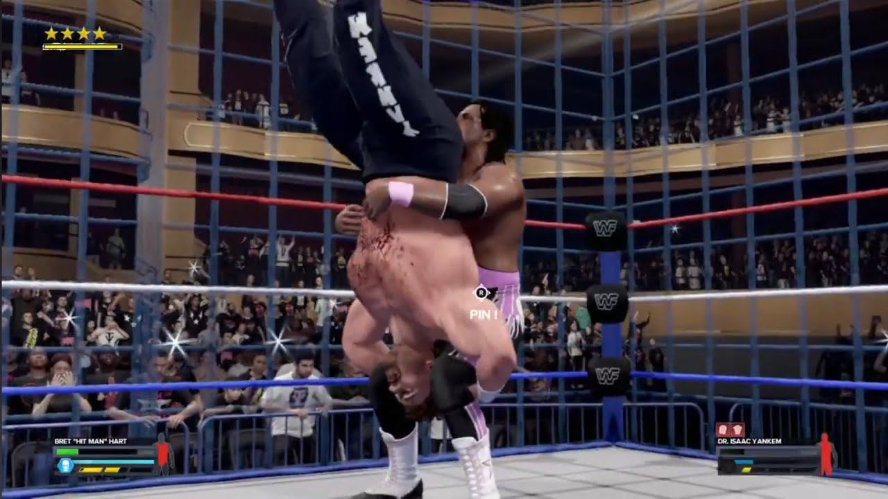 Bret Hart vs Dr Isaac Yankem. Cage Match. Monday Night Raw. WWE 2K24 ...