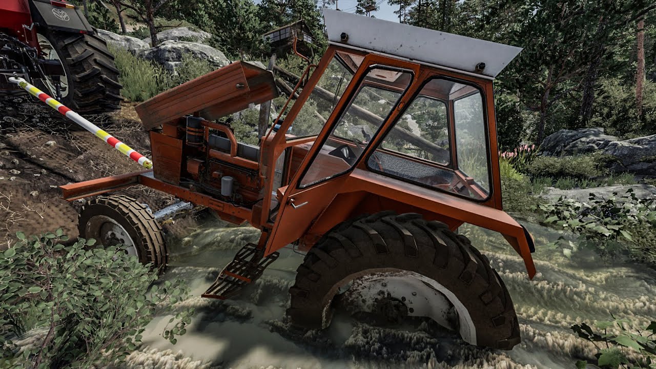 Starting for the first time in 38 years an old abandoned tractor stuck ...