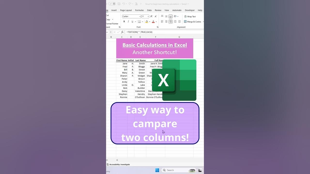 Excel Hack: Compare Two Columns in Seconds with Shortcut - YouTube