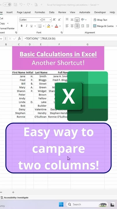 Excel Hack: Compare Two Columns in Seconds with Shortcut - YouTube