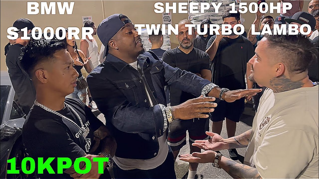 CRAZY BMW S1000RR VS SHEEPY RACE 1,500HP LAMBO 10KPOT #mexico #racing # ...