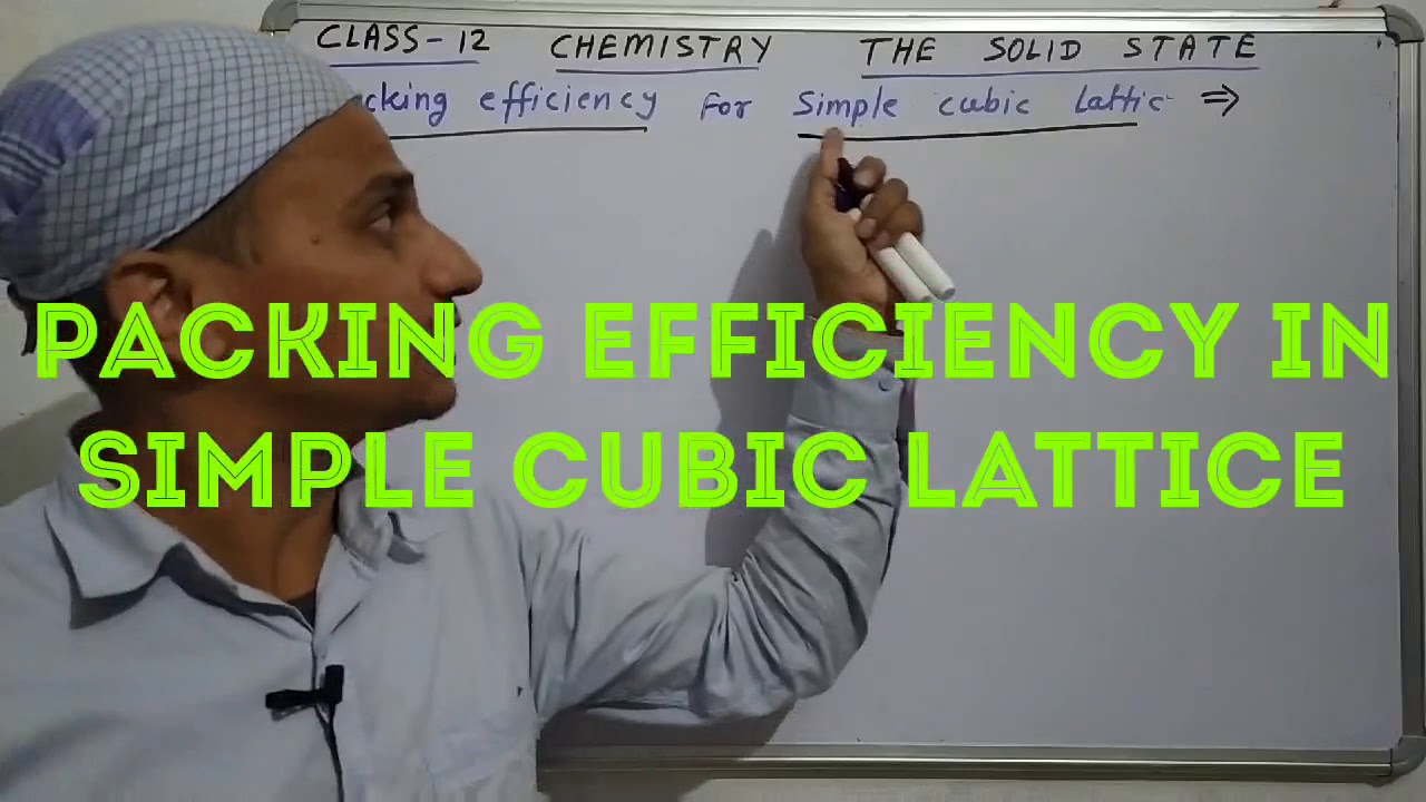 Packing efficiency in simple cubic lattice, class 12, chemistry, The ...