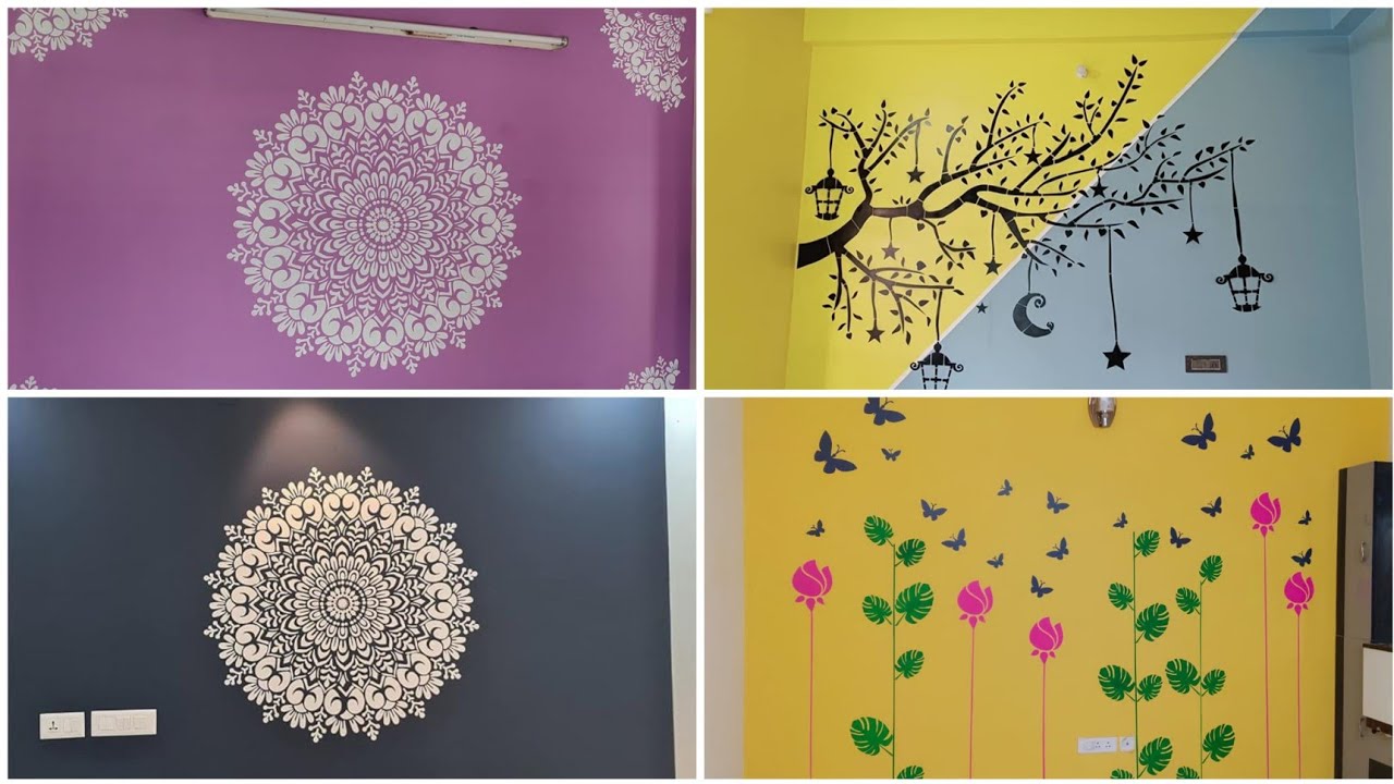 Creative stencil design| wallpaper stencil design| Stencil designing ...