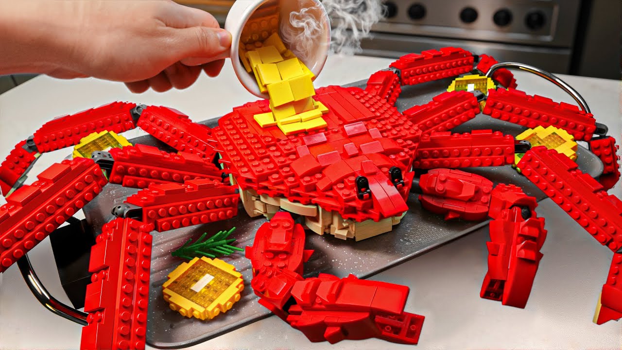 Eating GIANT KING CRAB🦀 Lego Seafood Lego Cooking Food ASMR - YouTube
