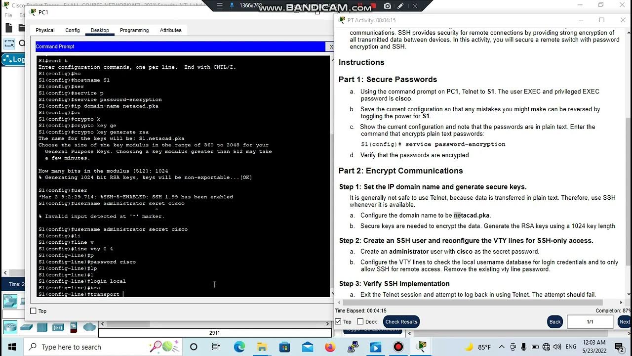 كيفيه تفعيل اوامر How to configure ssh on switch ssh - YouTube