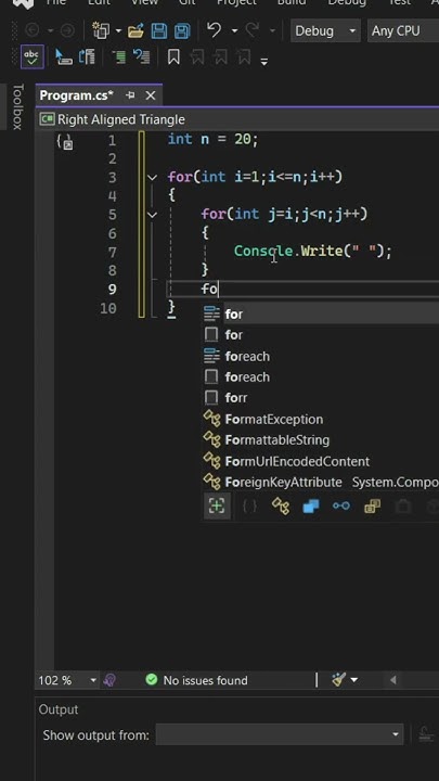 Right Aligned Triangle Pattern in C# Easy Console Program 📐 - YouTube