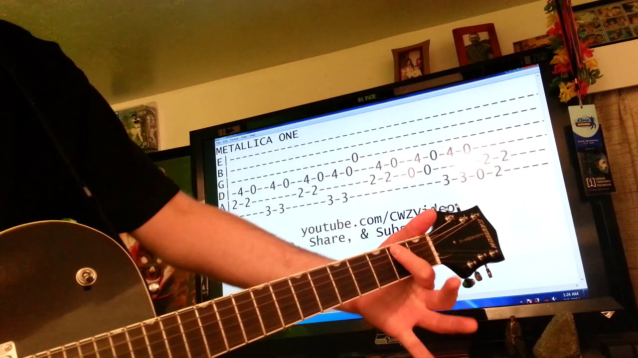 Metallica One Guitar Riff with TAB and Chords Lesson - YouTube