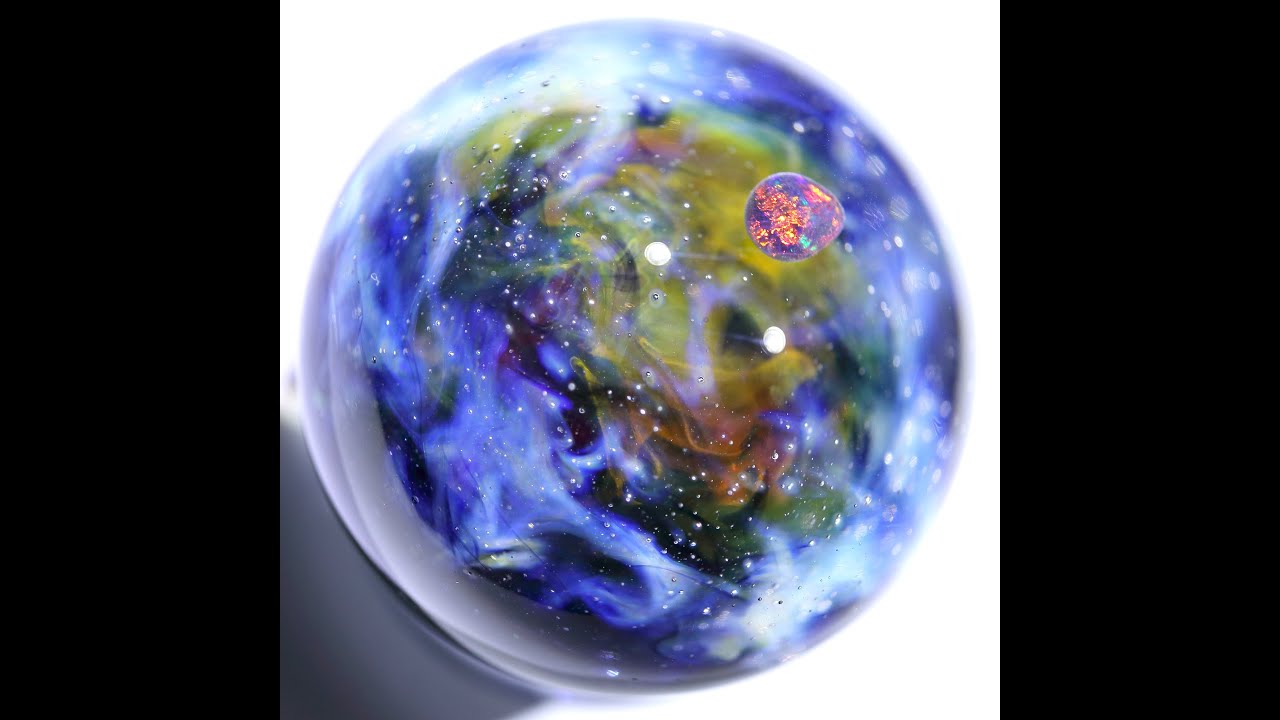 42mm Tumbled Opal Nebula Galaxy Glass Marble - YouTube