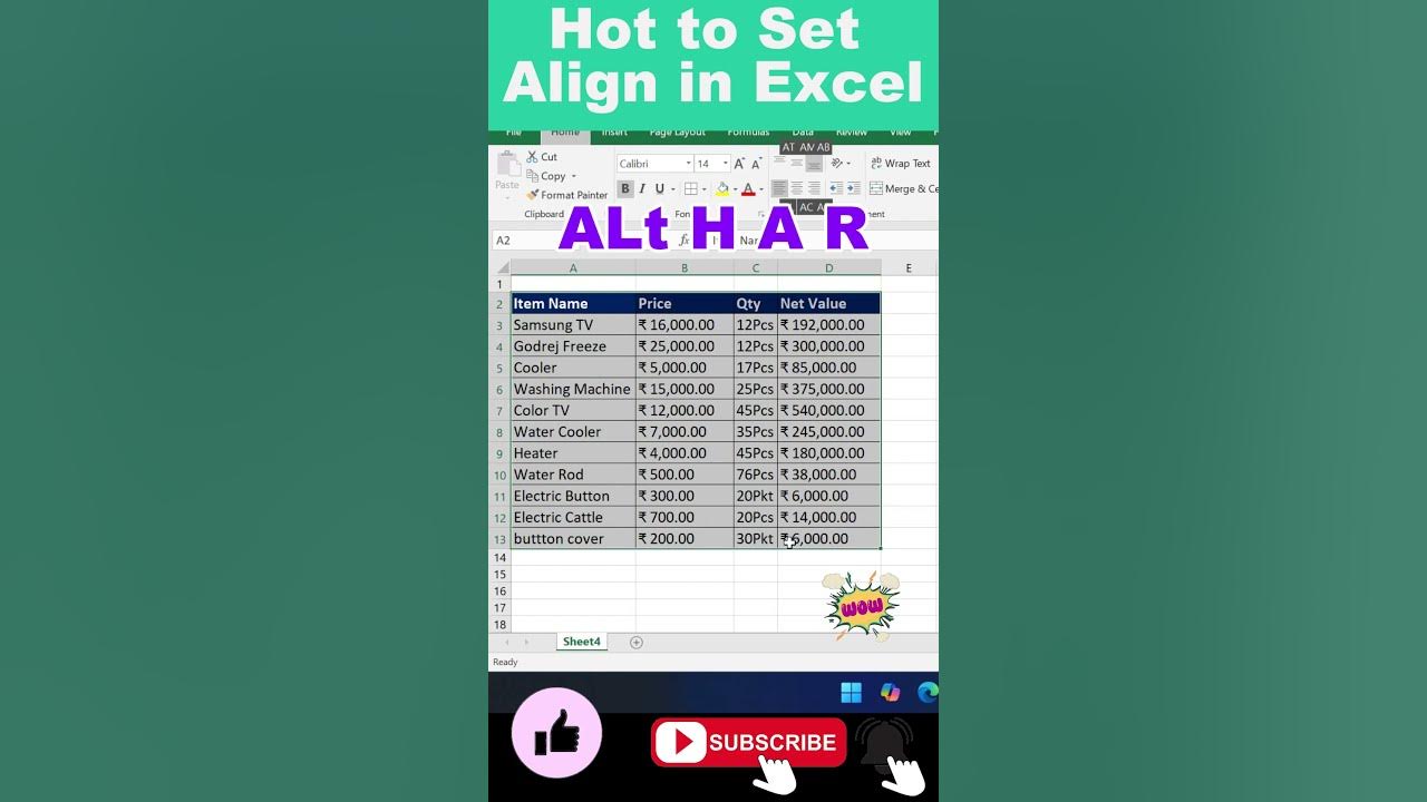 Text Align Setting in Excel || Amazing Excel Tricks || #excel #exceltips #shorts - YouTube