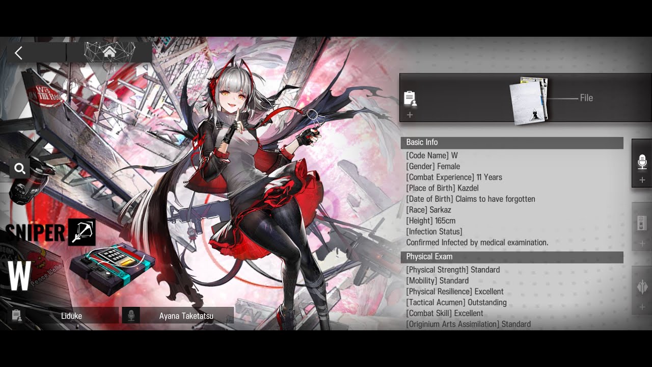 Arknights / Operator File / Narration and Voice Lines (JP) / W - YouTube