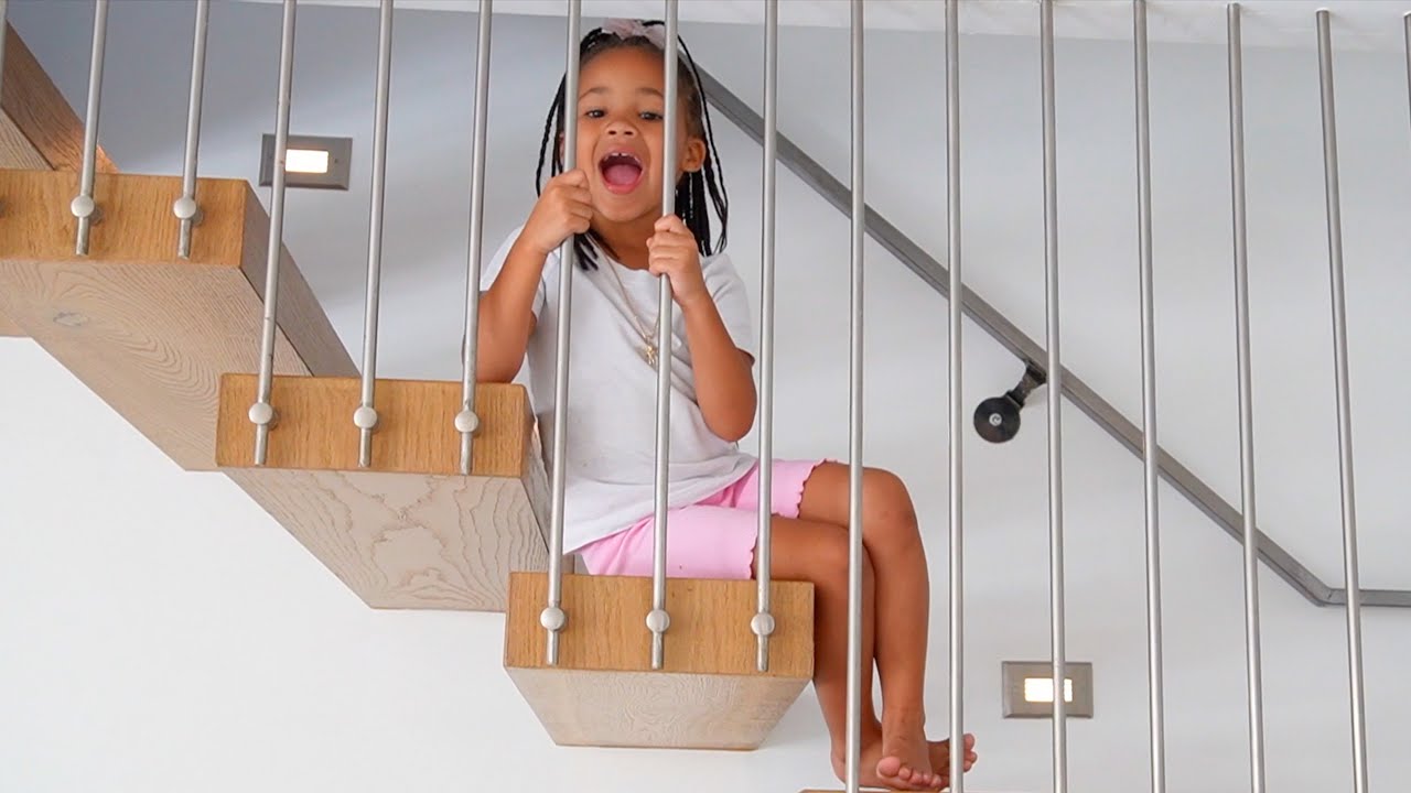 OUR DAUGHTER GOT STUCK IN THIS STAIRCASE 😱 - YouTube