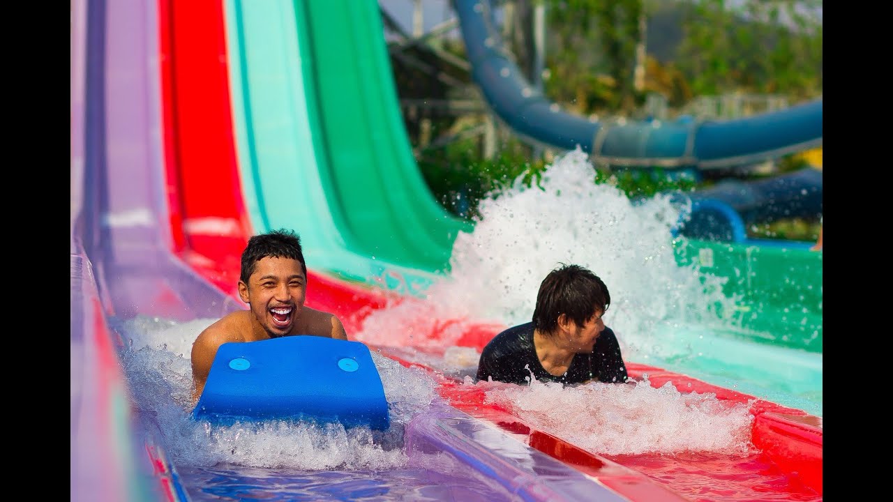 Racing Water Slides - YouTube