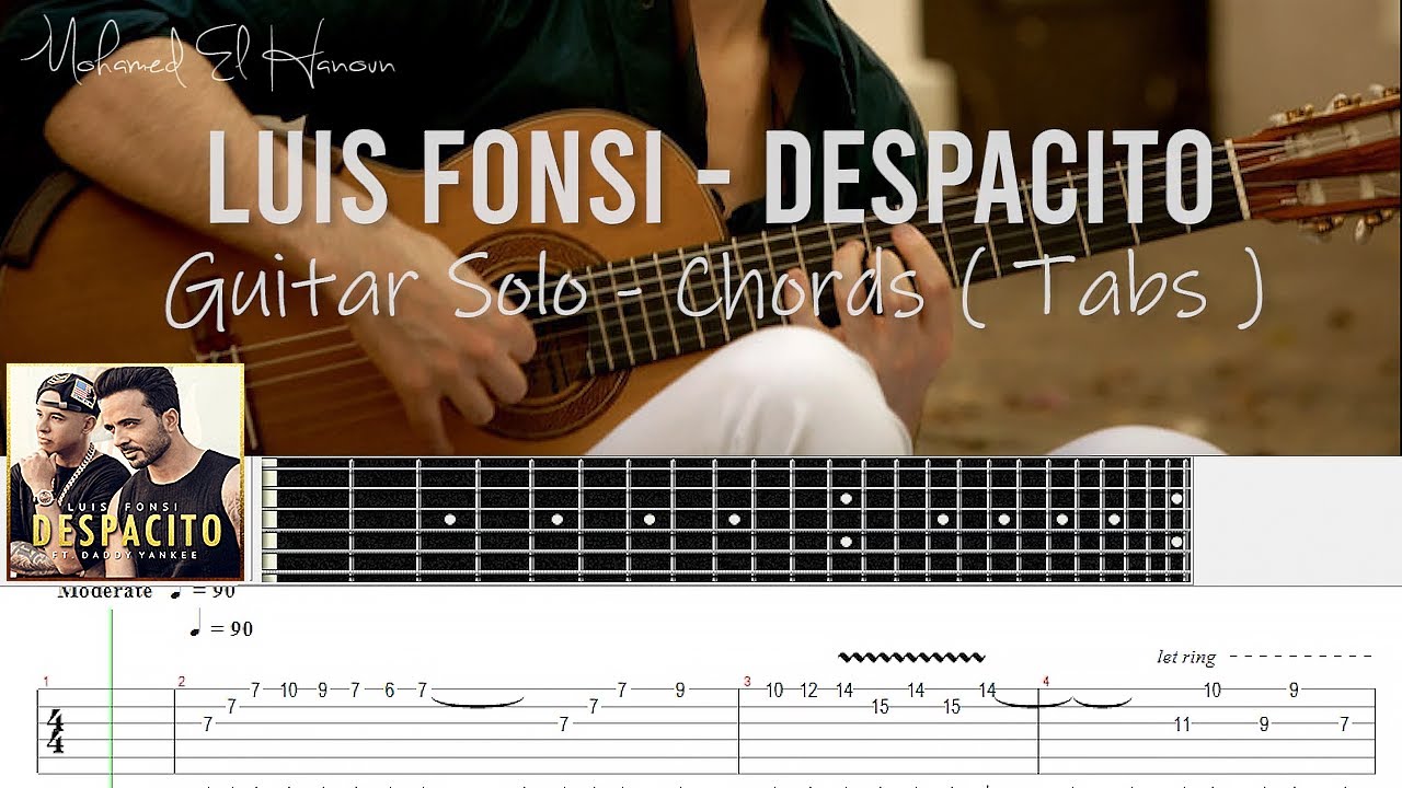Luis Fonsi Despacito Guitar Solo - Chords Tab - YouTube