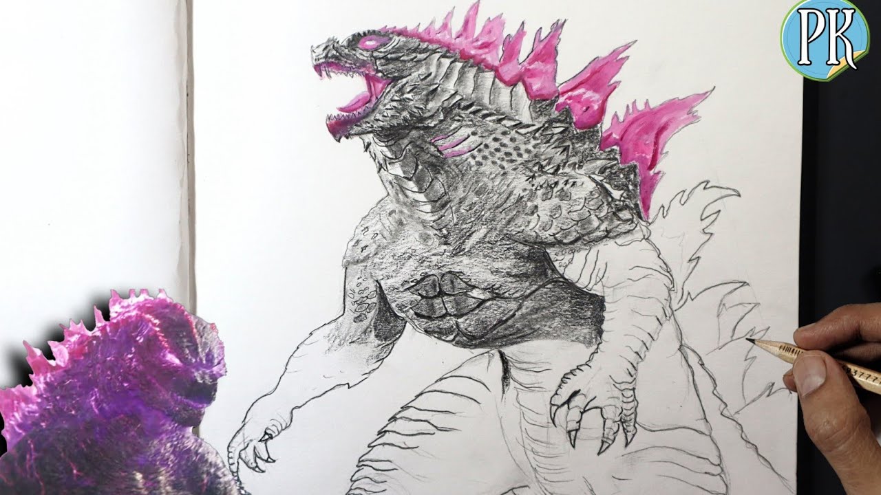 How to draw Supercharge GODZILLA full body || GxK new empire - YouTube