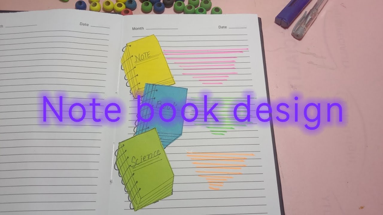 How to make a note book design starting page#notes #books - YouTube