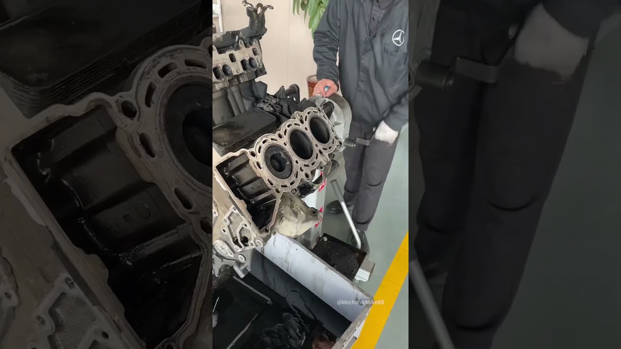 Benz Diesel Engine OM642 Disassembly - YouTube