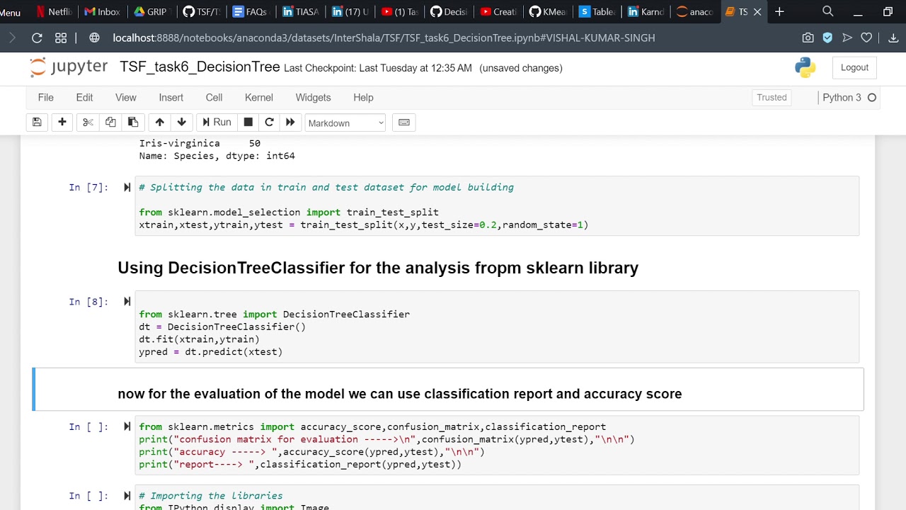 TSF-task6 DecisionTree Jupyter Notebook - YouTube