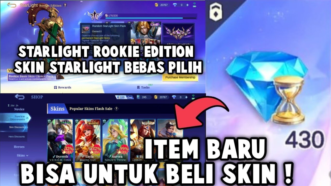 SKIN STARLIGHT BEBAS PILIH, ITEM BARU DIAMOND ROOKIE - EVENT STARLIGHT ROOKIE EDITION ! UPDATE ...