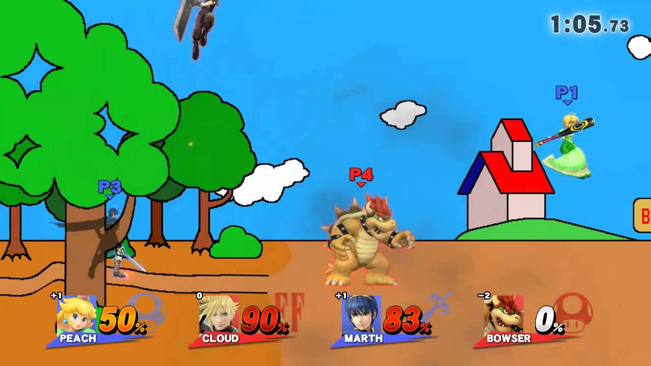 Peach (Sneej) & Marth vs. Cloud & Bowser | Smash 4 | Doubles | For Fun ...