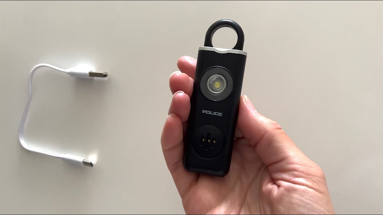 POLICE Personal Safety Alarm Keychain for Women & Men With LED ...