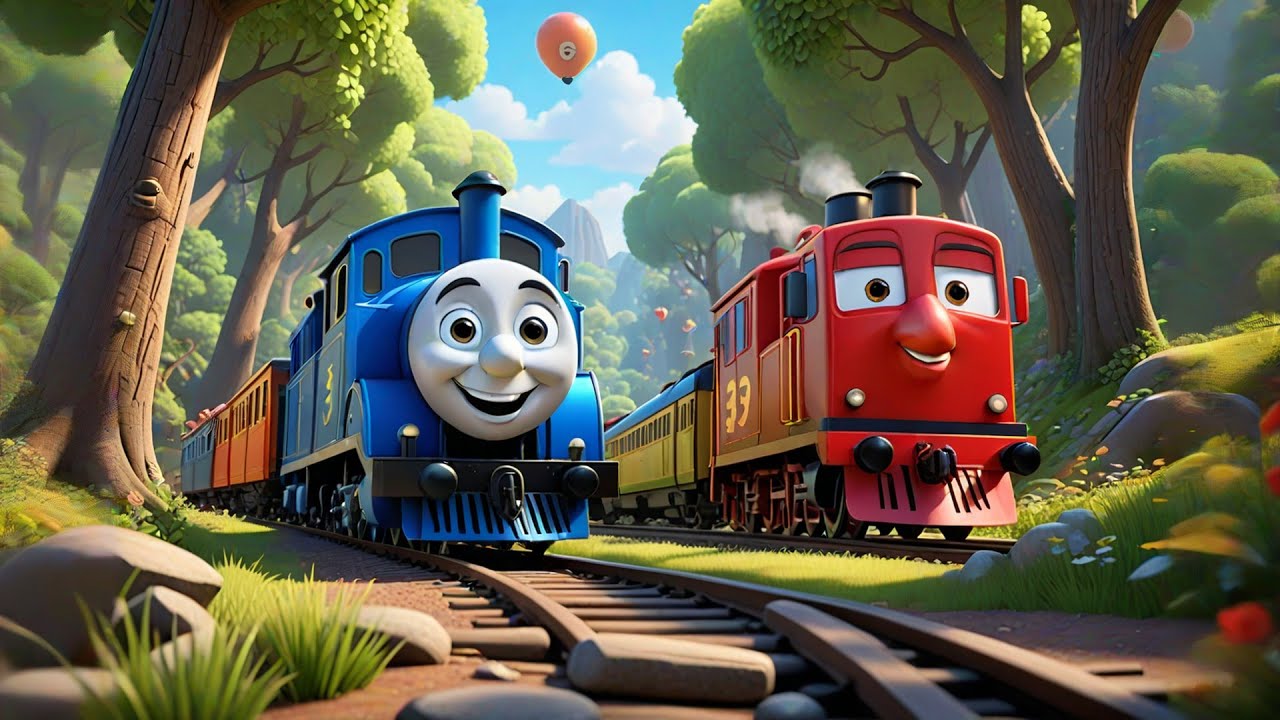 Two Little Trains Chug a Chug Choo | Train Song for Kids | Nursery ...