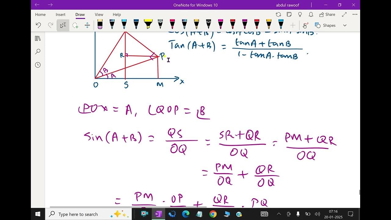 Important Proofs in Mathematics; Trigonometry; Addition formula : - 18 ...