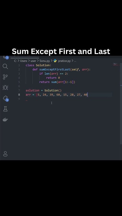 Skip the First and Last, Sum the Rest! 🧮 #CodingShorts #python - YouTube