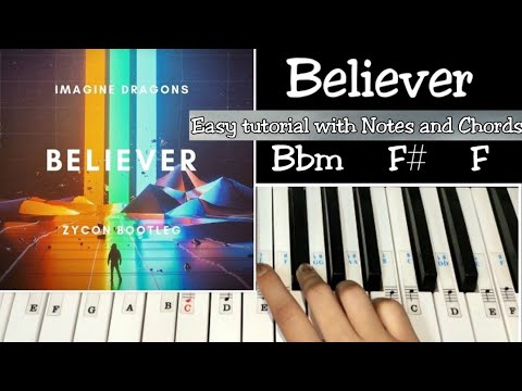 Believer - Easy Piano Tutorial With Notations and Chords Step by Step ...
