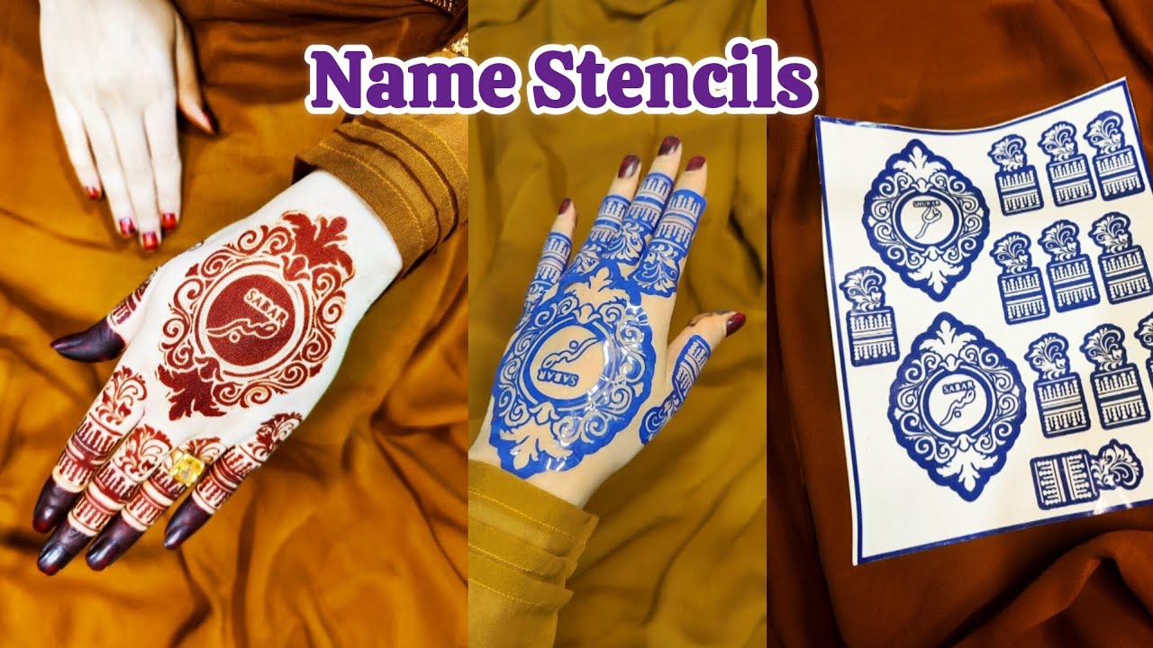 Name mehndi Stencils - YouTube