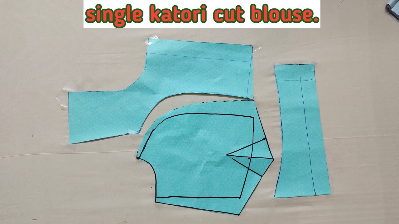 Single katori cut blouse cutting 32 size || Katori Blouse cutting ...