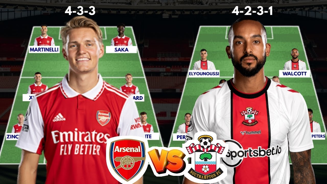 ARSENAL VS SOUTHAMPTON | Head to head potential starting lineups ...